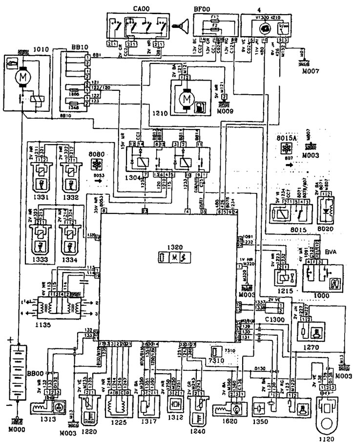 Electrical diagram of the ignition and fuel injection system (Magnetti ...