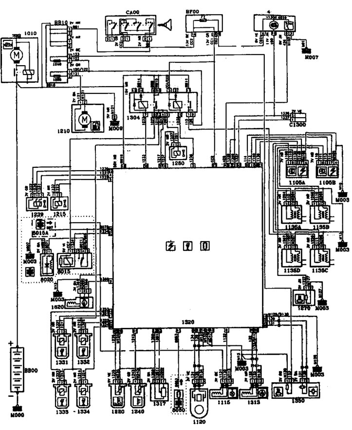 Electrical diagram of the ignition and fuel injection system (Magnetti ...